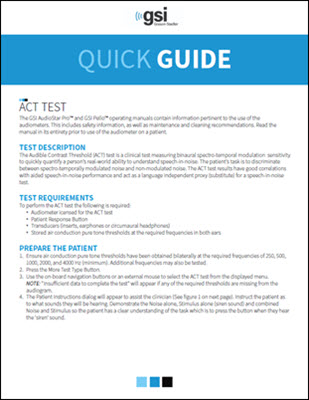 Audible Contrast Threshold Test | Grason-Stadler